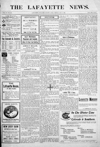 Lafayette Historic Newspapers – Online – Read, watch, listen, explore!