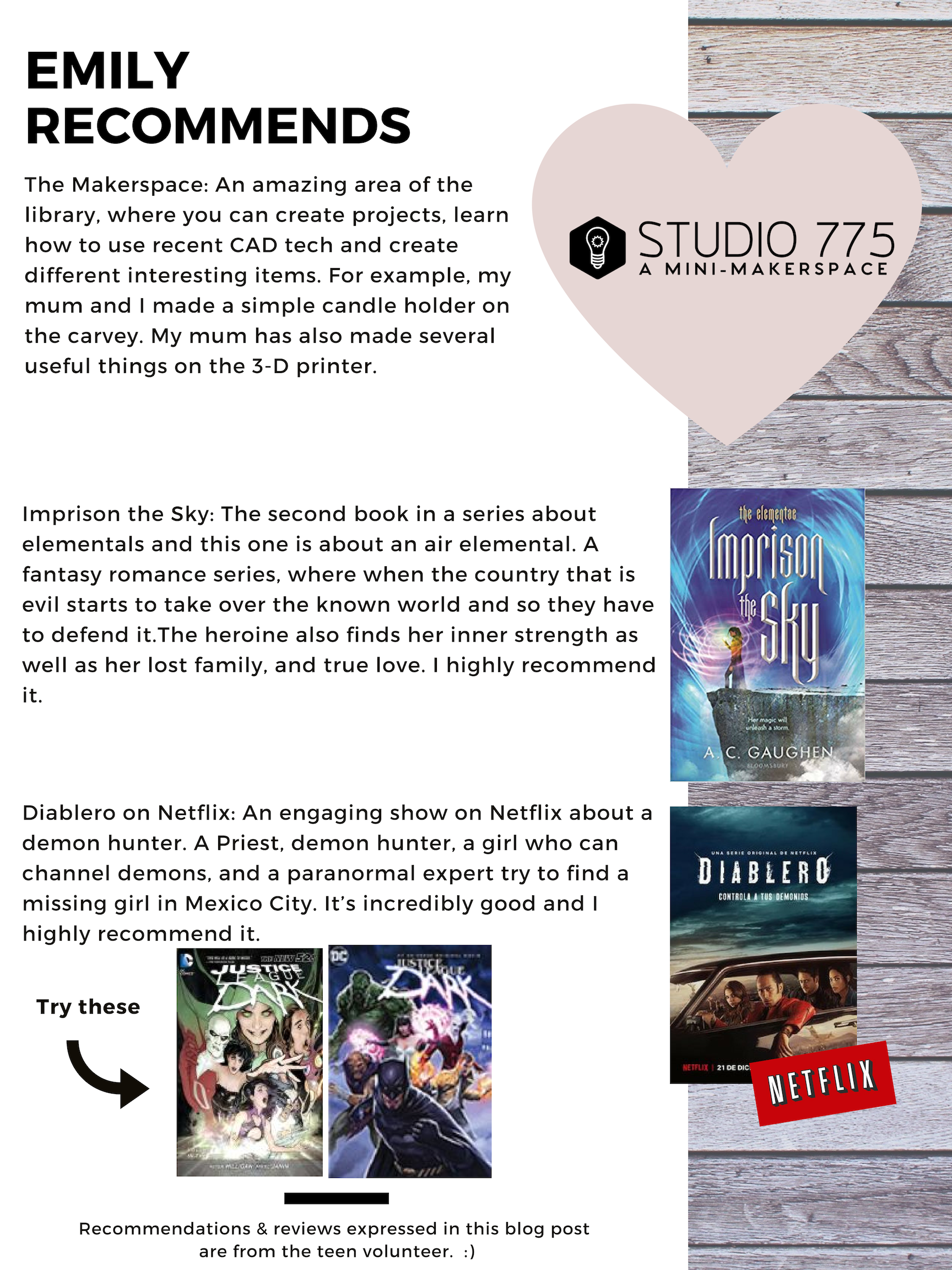 Teens Recommend…TCC Book Selections from March – Books and Beyond