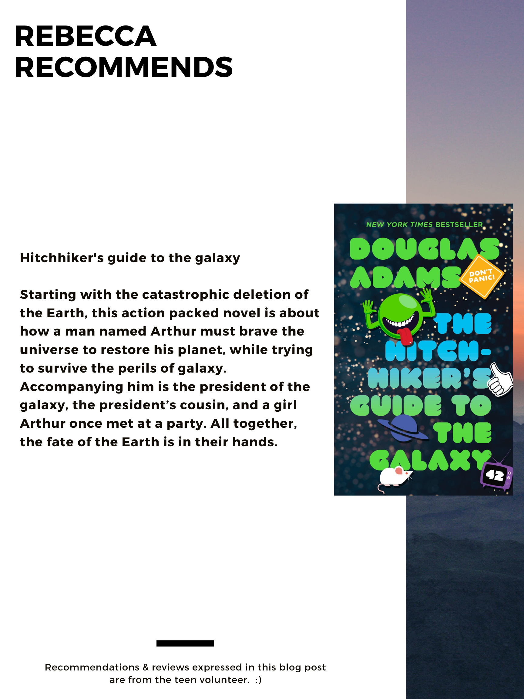 Teens Recommend…TCC Book Selections from November – Books and Beyond